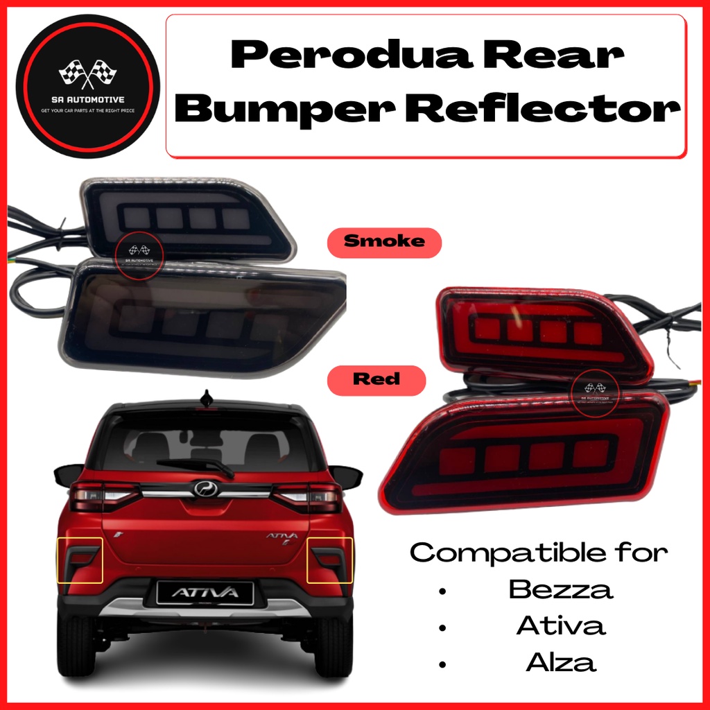 Perodua Ativa 2021 2022 Rear Bumper Reflector LED with Running Light ...