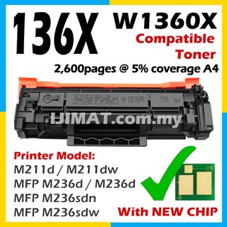Laser Toner Compatible to HP W1360A HP136A W1360X 136X W1360XL LaserJet ...
