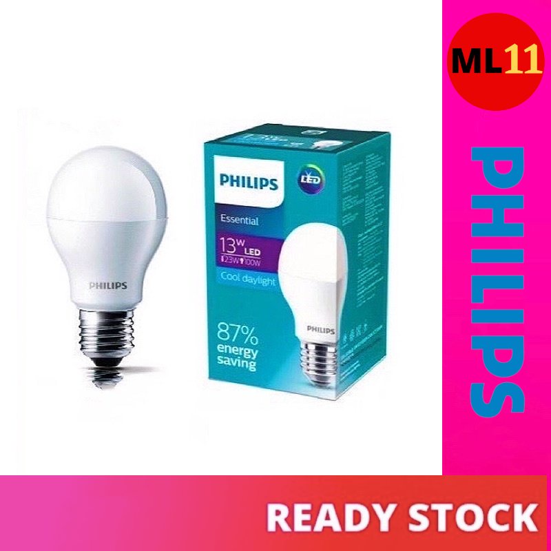 PHILIPS E27 Essential Gen 2 LED Bulb / LED Philips 9w 11w 13w 6500K | Shopee Malaysia