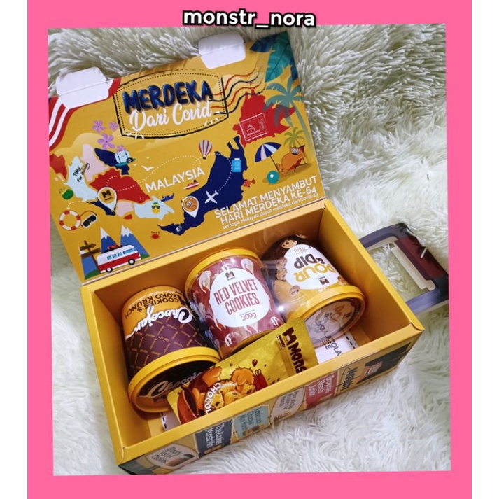 Gift Box Set Luggage Monstr combo double syoknya, kookies brownies ...