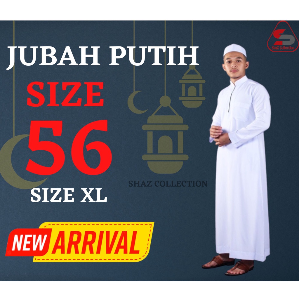 Jubah Putih Lelaki Dewasa White Putih Tahfiz Jenis Butang or Zip koler ...