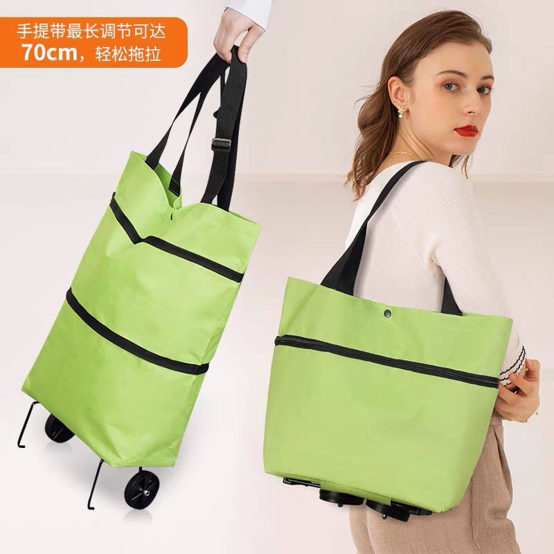 Troli Beg Beroda Foldable Shopping Grocery Trolley Nylon / Pasar Bag ...