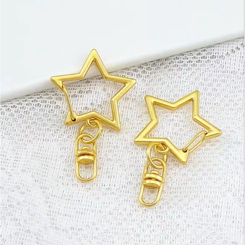 [READY STOCK] Clasp for Keychains Star Clasp Flower Sakura Clasp Gold ...