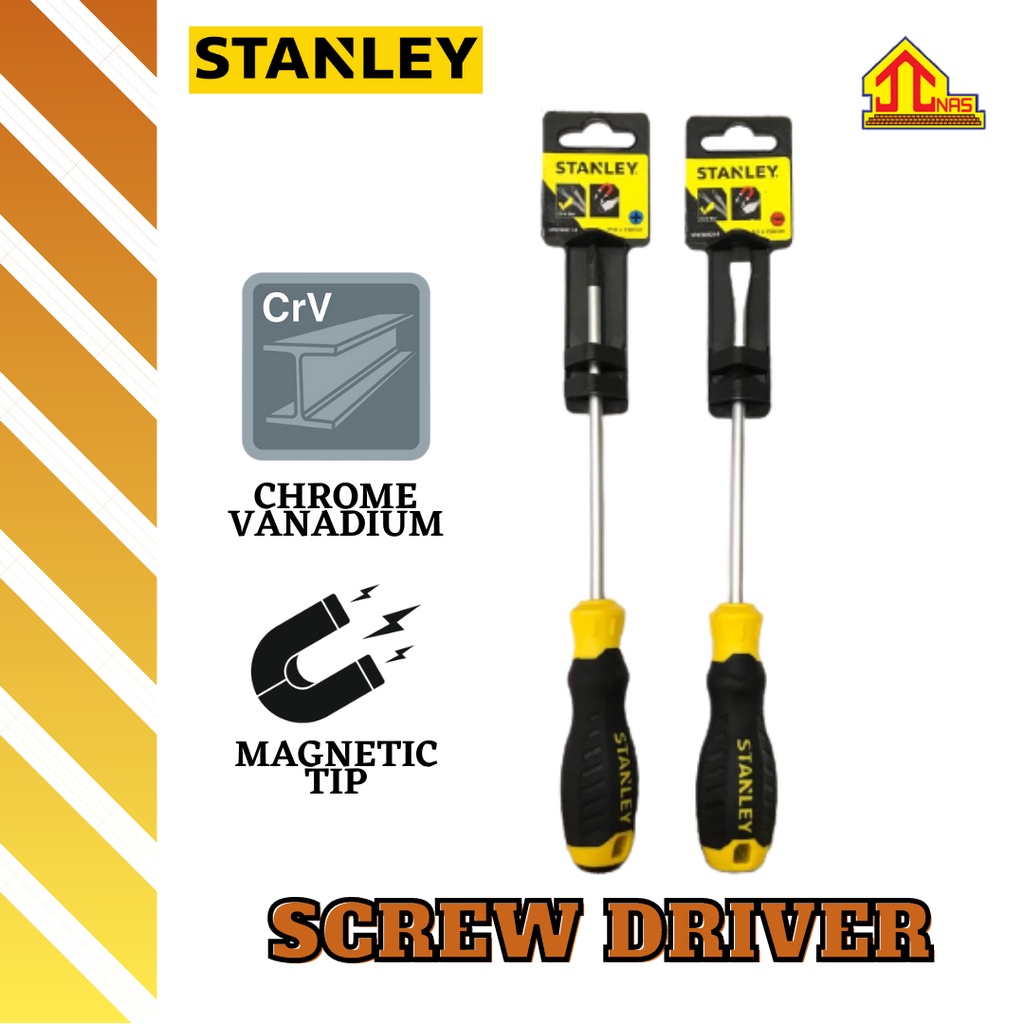 STANLEY Cushion Grip + Magnetic Screwdriver / Phillips & Slotted ...