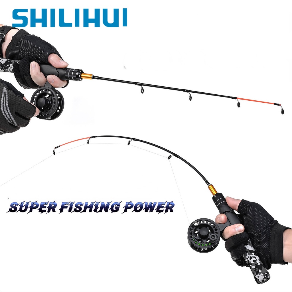 Winter Ice Fishing Rod Reel Set Outdoor Fishing Mini Feeder Telescopic ...