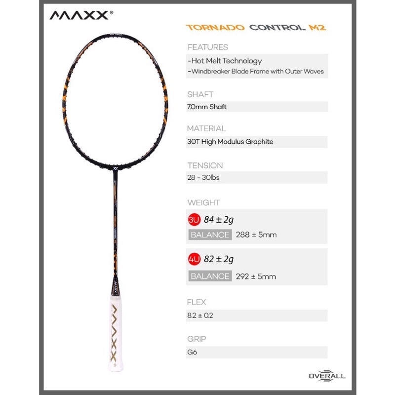 Maxx Tornado Control M2 Badminton Rackets | Shopee Malaysia