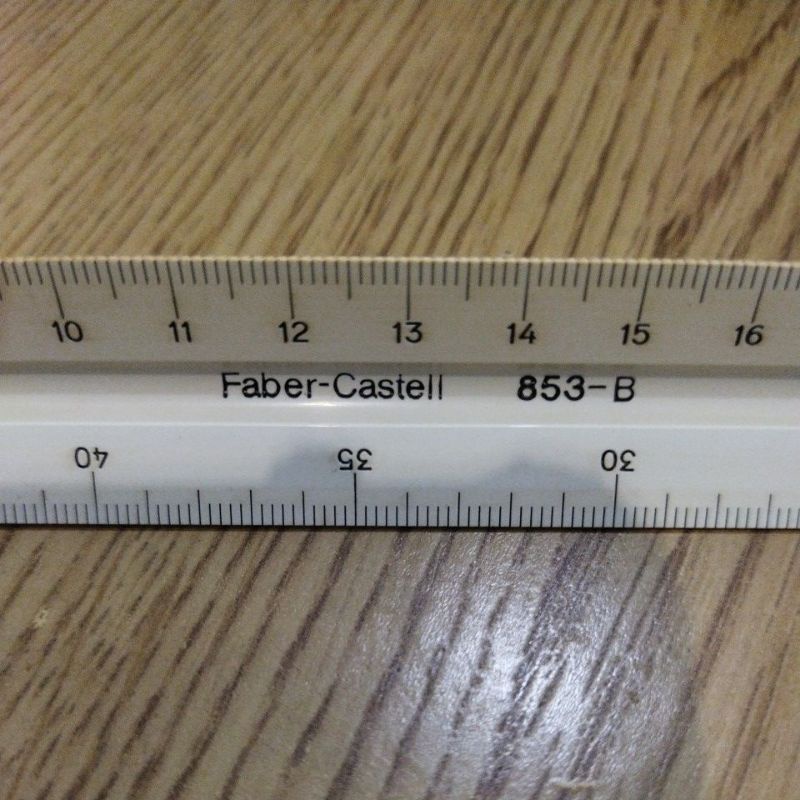 SCALE RULER Faber Castell Technical Triangular Triangle Reduction Scale ...