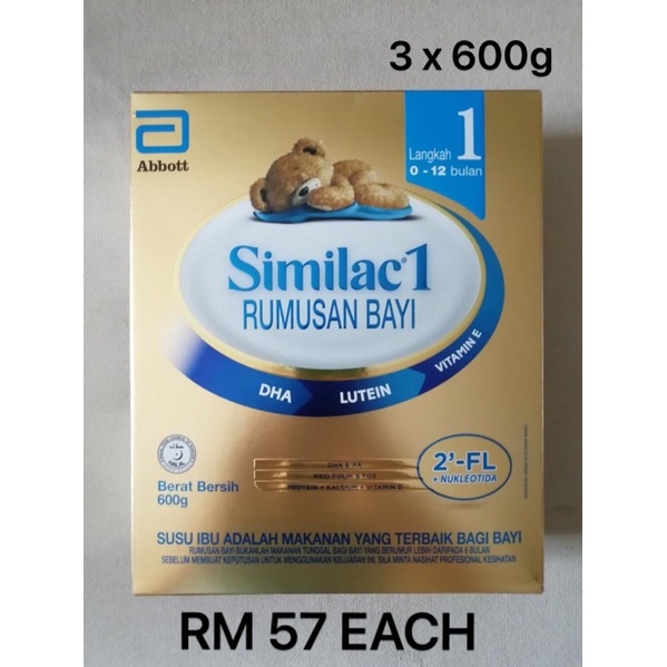 ‼️PROMO‼️ Similac Langkah 1 Step 1 for 0-12 Months (600g x 3) Expiry: 1/2024 | Shopee Malaysia