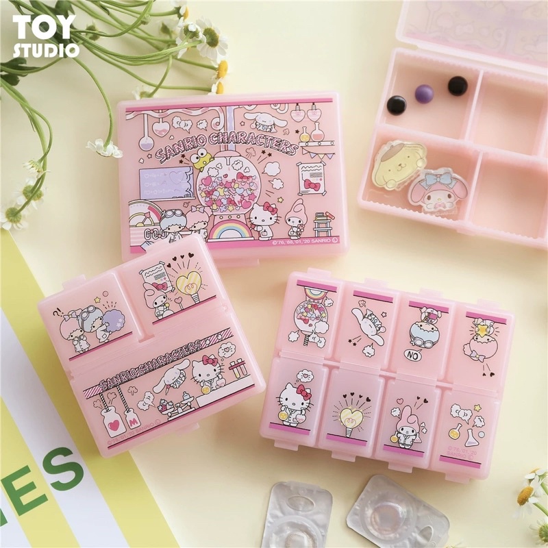 Sanrio Hello Kitty Pill Case Accessories Box Medicine Box Cotton Swab ...