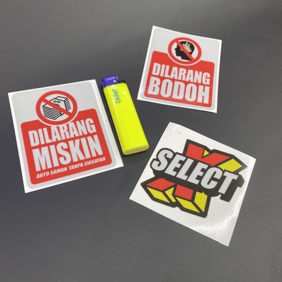 Sticker dilarang miskin bodoh x select | Shopee Malaysia