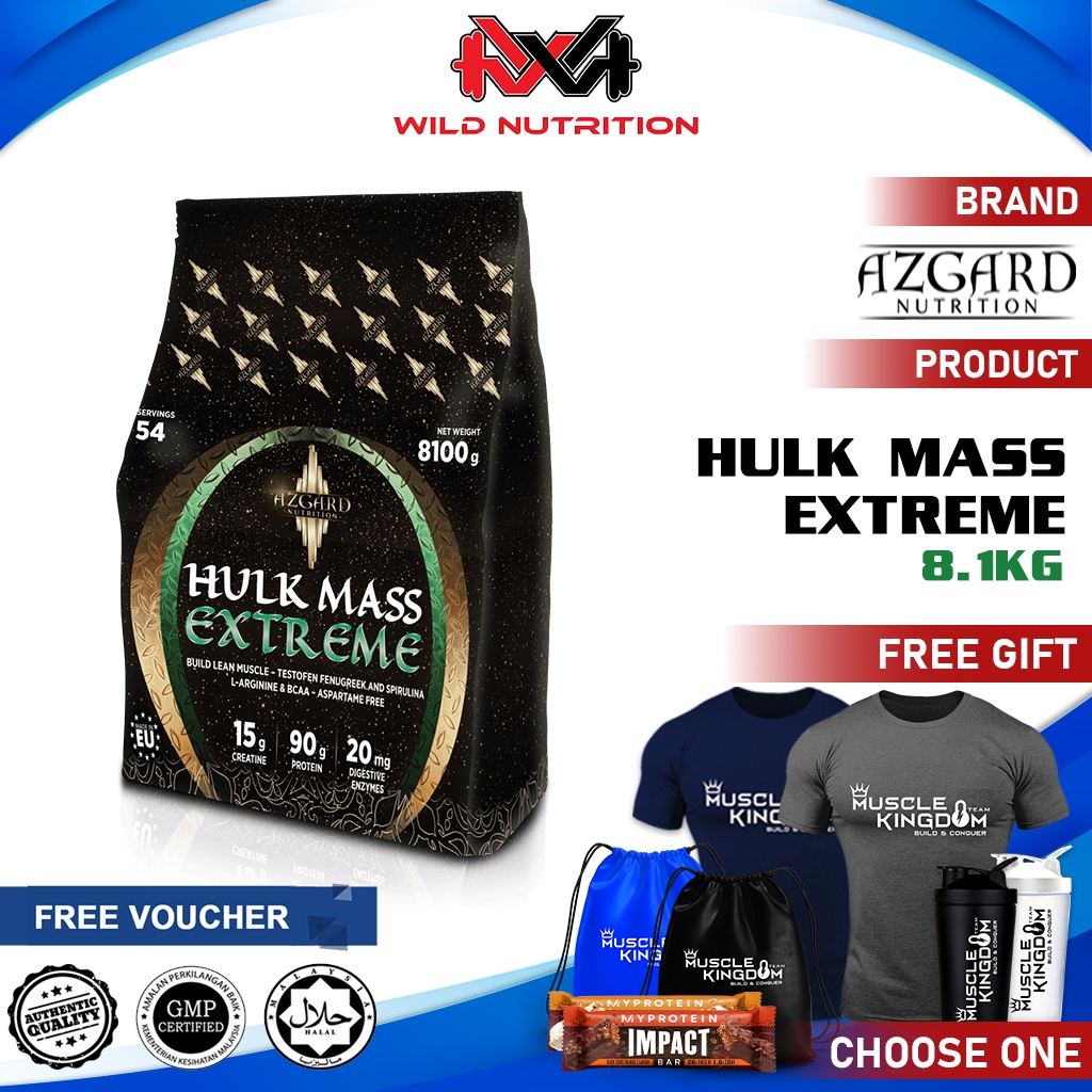 AZGARD Hulk Mass Gainer [ 90g protein lean muscle ] ( 8.1kg/20lb ) By ...