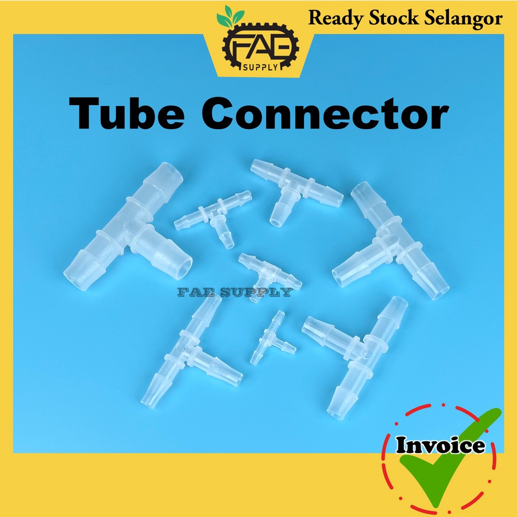 Tube Connector Plastic Type T connector size 3.5-16mm penyambung tube ...