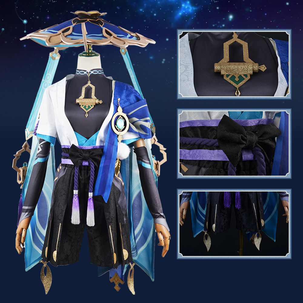 Scaramouche Cosplay Genshin Impact Costume Wanderer Wig Anime Halloween ...