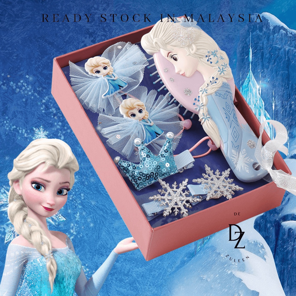 【READY STOCK】FROZEN KIDS COMB AND HAIR PIN / ELSA COMB SET (SET) 爱莎梳子套装 ...