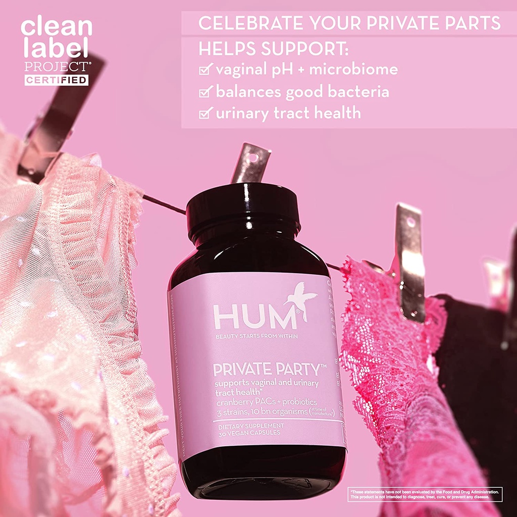 HUM Private Party - Daily Vaginal Probiotic + Cranberry Supplement for ...