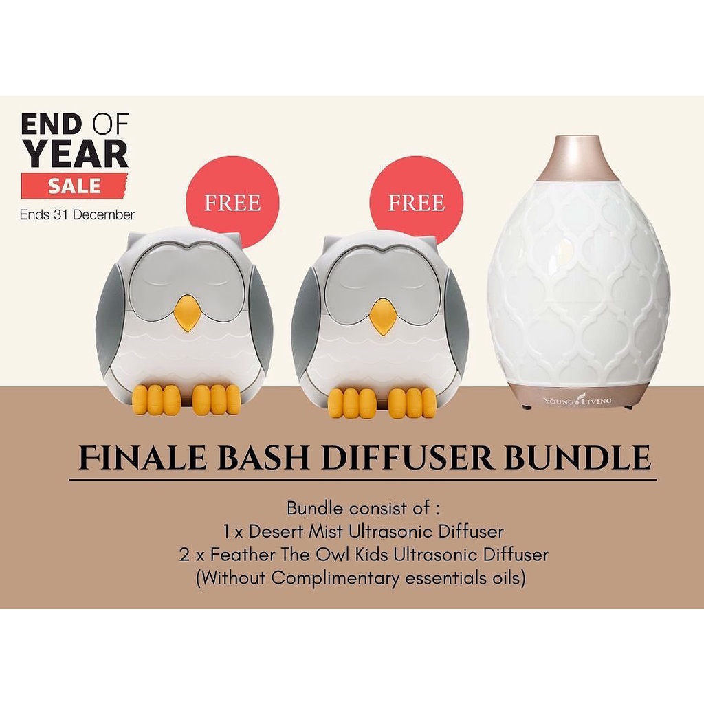 【Young Living Diffuser Bundle】Owl + Desert Mist x2 | Total 3 Diffusers | Ready Stock | No ...