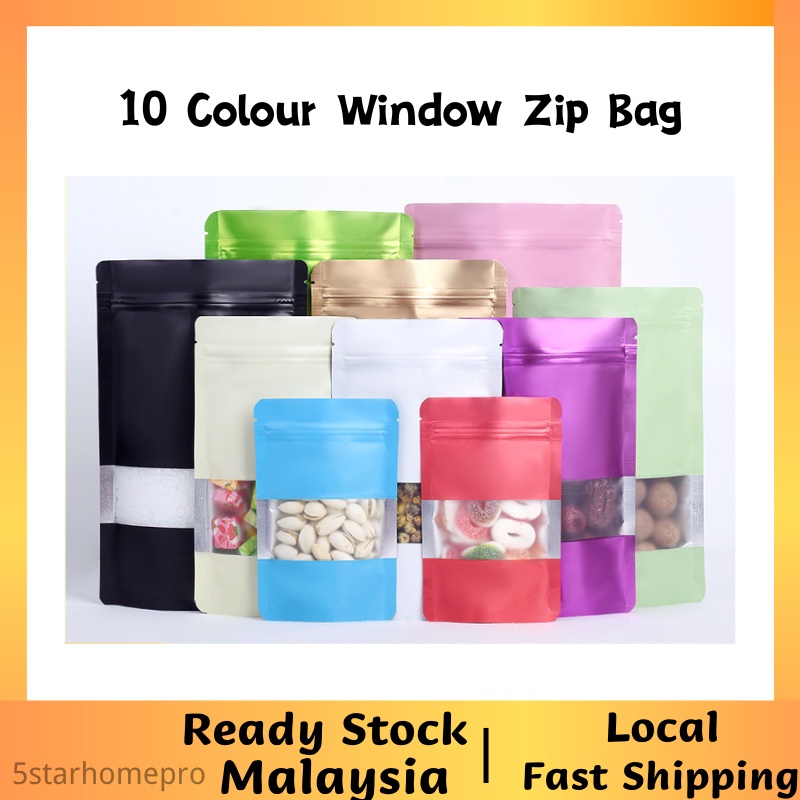 50pcs Colour Zip lock Bag Aluminium Window/colour zipper bag/Zip Bag ...
