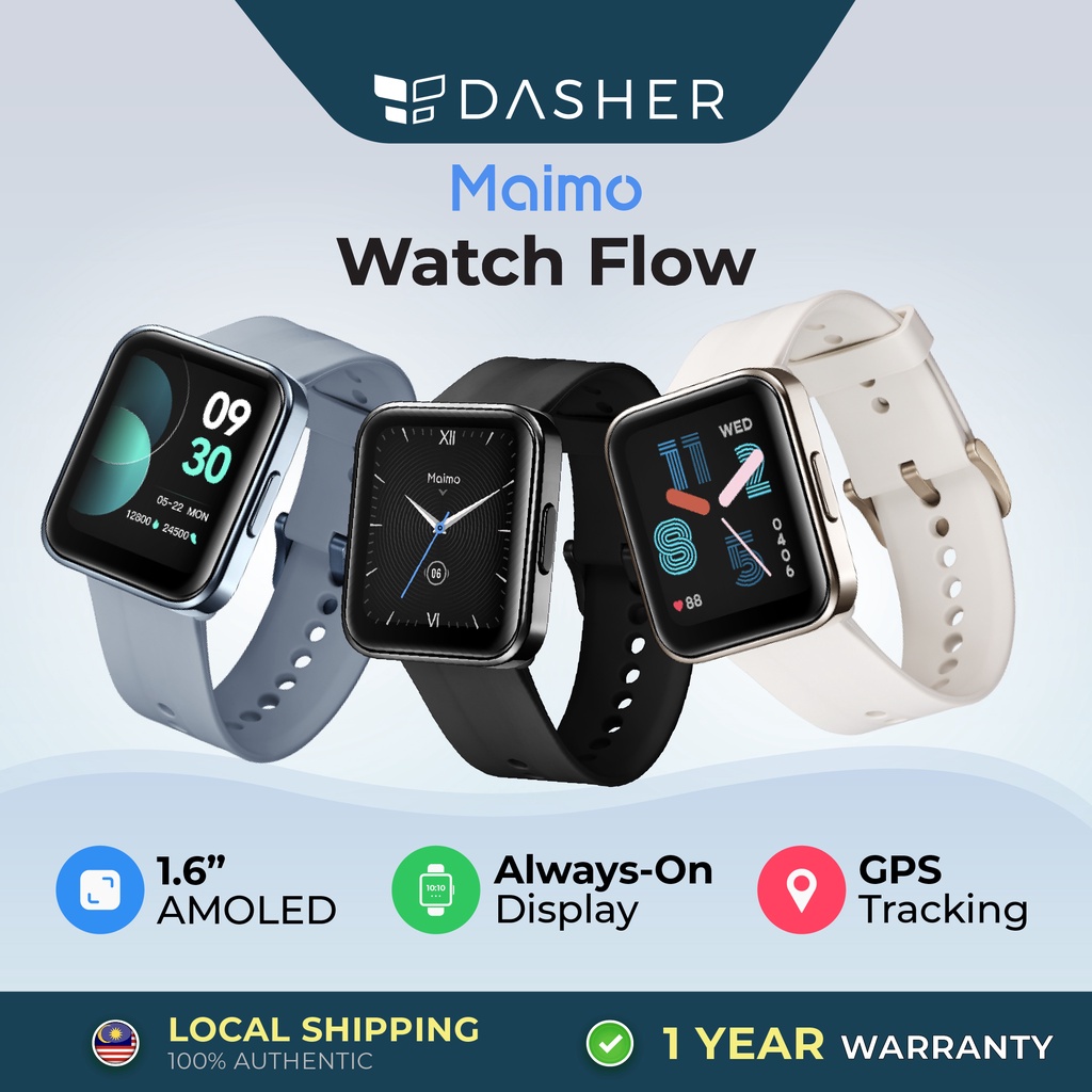 [Ready Stock] Maimo Watch Flow AMOLED Stainless Steel GPS Always-On ...