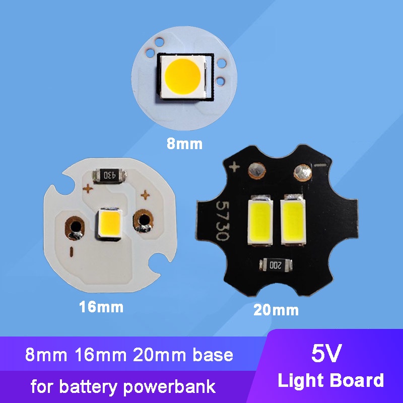10pcs 5V White Warm LED Bead Light + 8mm 16mm 20mm Base | Shopee Malaysia