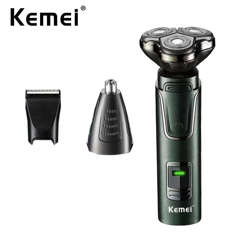 Kemei Men's Electric Shaver Machine Shaving USB Rechargeable Razor 3 In ...