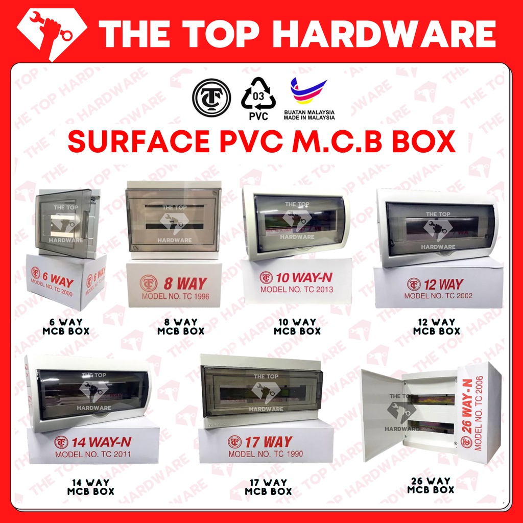 *READY STOCK* TC WAY PVC MCB BOX 6 8 10 12 14 17 26 WAY BOX | Shopee Malaysia