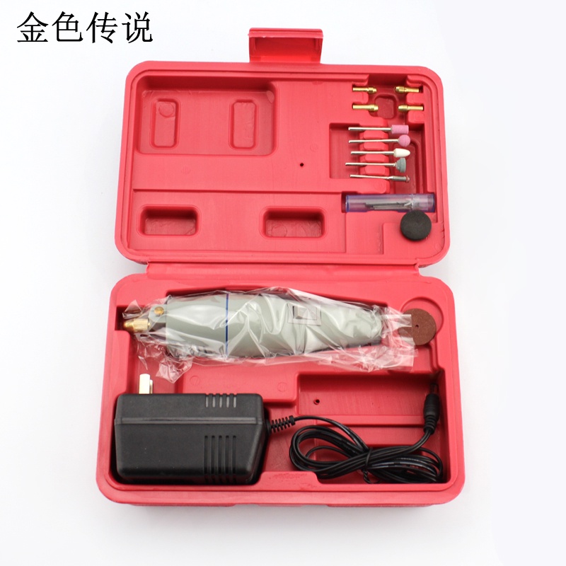 Set gerudi elektrik mini kotak merah DIY pengisar elektrik mini ...