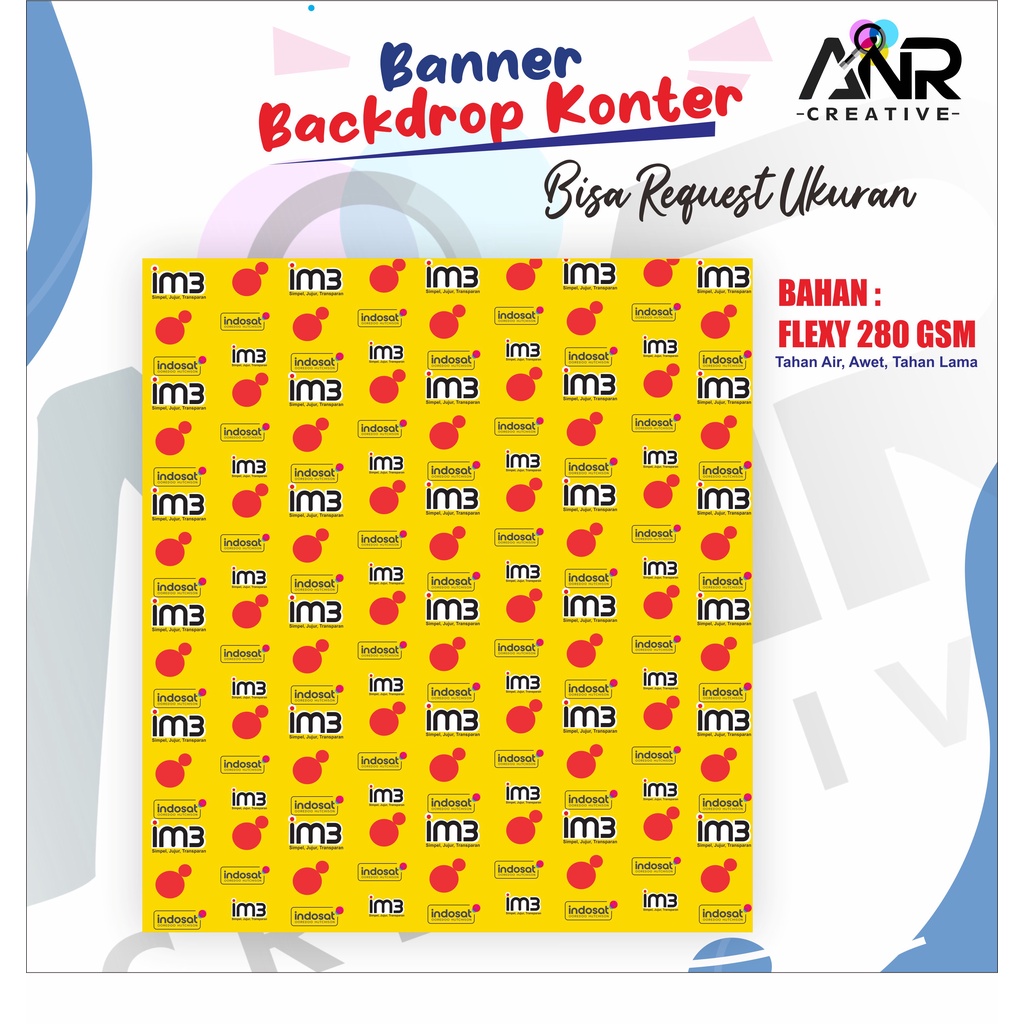 Indosat Backdrop Banner / Indosat Banner / Counter Backdrop / Counter ...