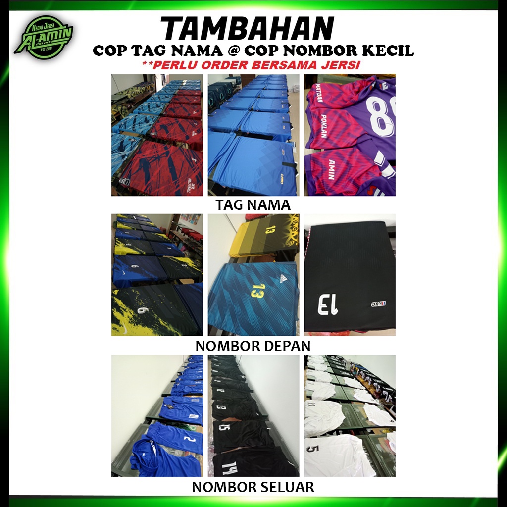 COP TAG NAMA, NOMBOR DEPAN ATAU NOMBOR SELUAR | SILKSKRIN | RUBBER DYE ...