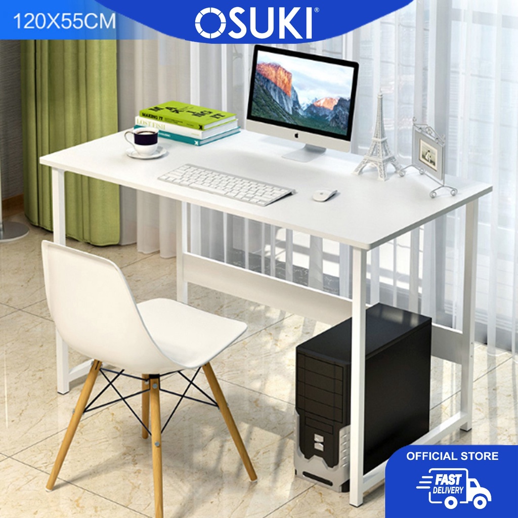 OSUKI Modern Office Table - White (120 x 55cm) | Shopee Malaysia