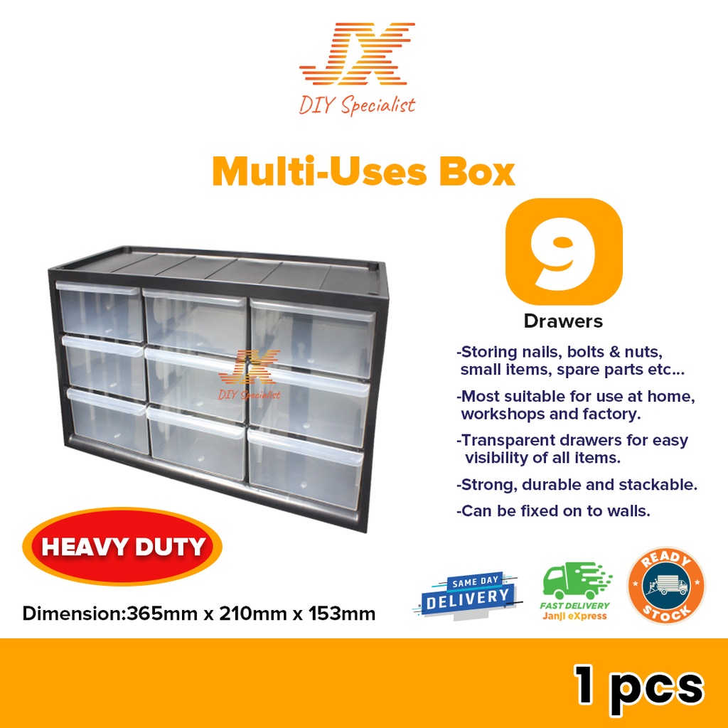 Multipurpose 9 Compartment Storage Drawer Cabinets Almari Hardware ...