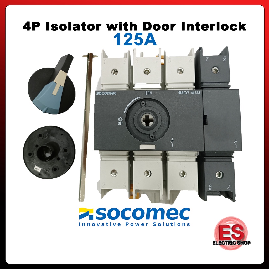 Socomec 4Pole Isolator with Door Interlock 125A | Shopee Malaysia