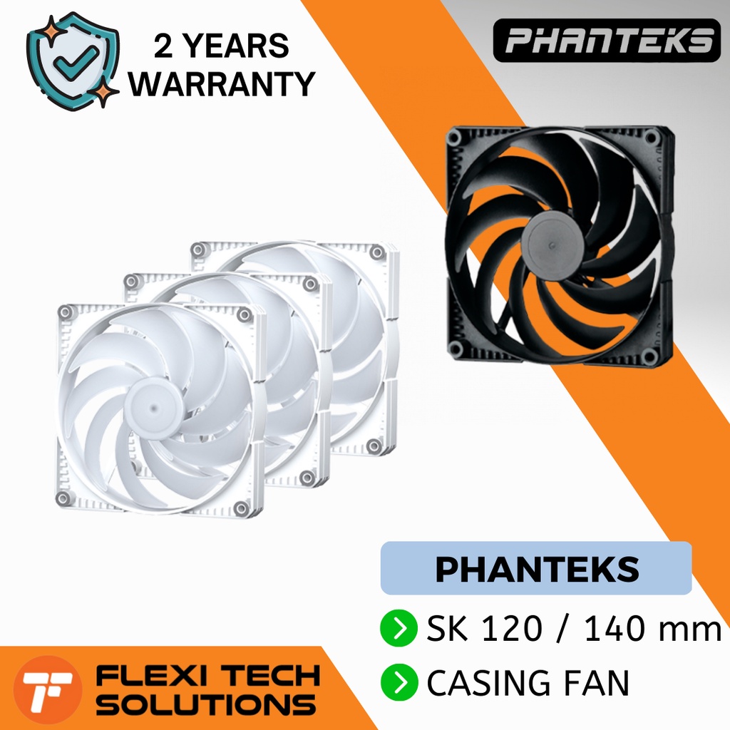 Flexi Tech PHANTEKS SK 120mm / SK 140mm PWM Fan DRGB White / Black 3 ...