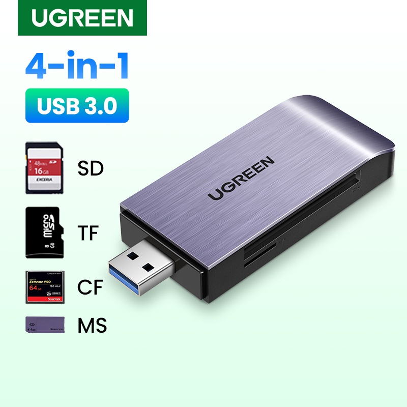 UGREEN 4-in-1 Multifunction Card Reader USB-A 3.0 to TF / SD / CF / MS ...