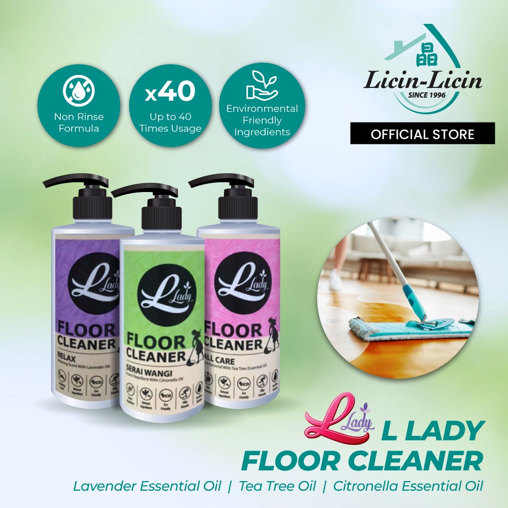 L Lady Floor Cleaner 500ml Serai Wangi Tea Tree Lavender Non Rinse ...