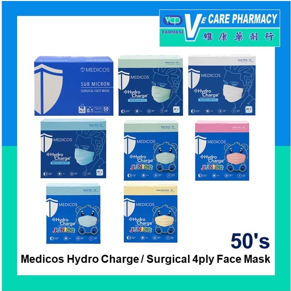 [READY STOCK] Medicos 4ply Surgical Face Mask/Medicos HydroCharge 4ply ...