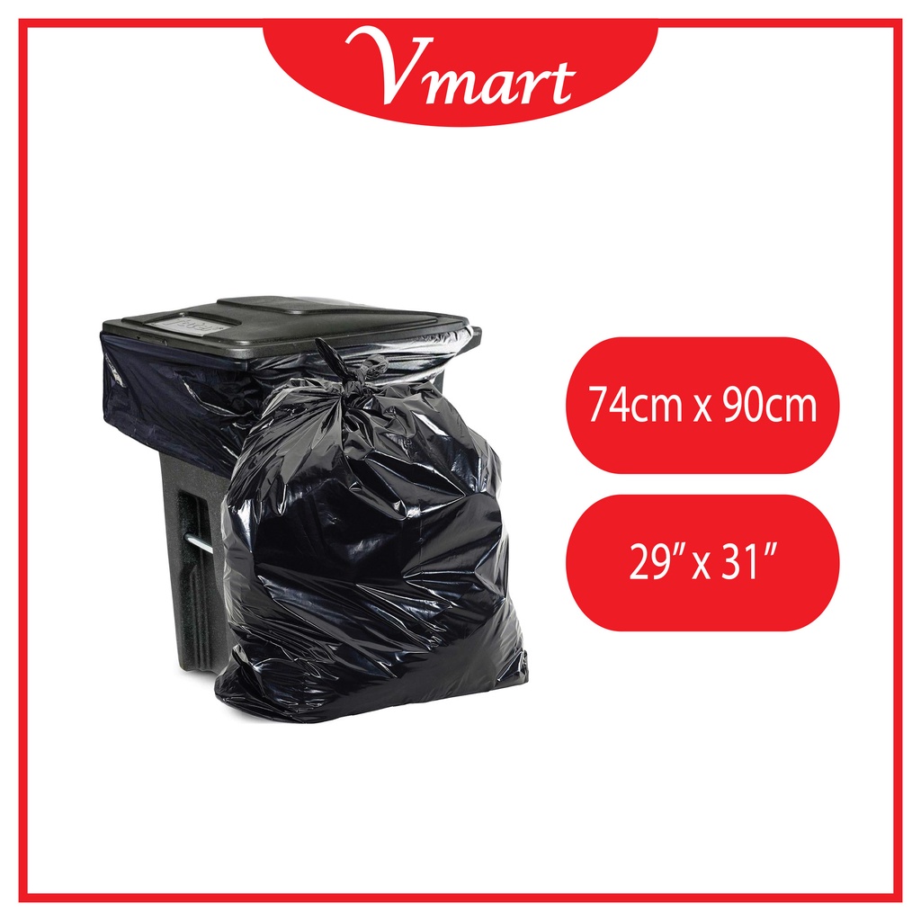 [29" x 31" / 74cm x 79cm] (NIPIS) Beg Sampah Hitam Saiz L / Beg Plastik ...