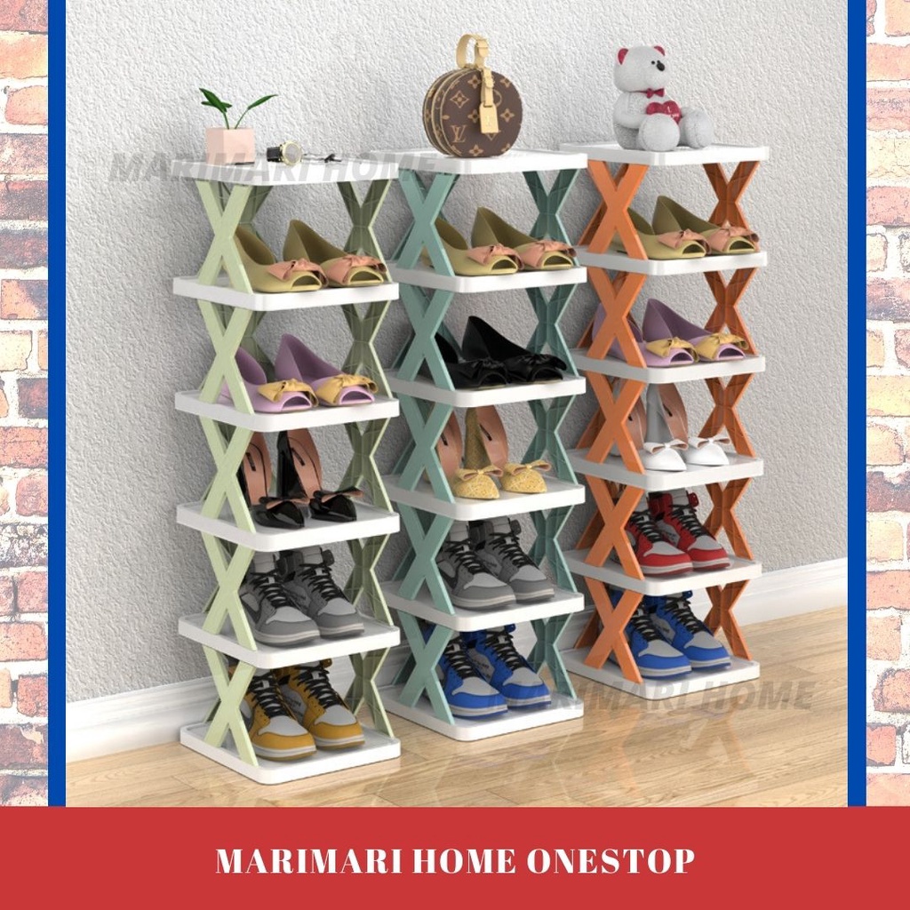 6 Tier Plastic Portable Space Saver Waterproof Shoe Rack Screwless ...