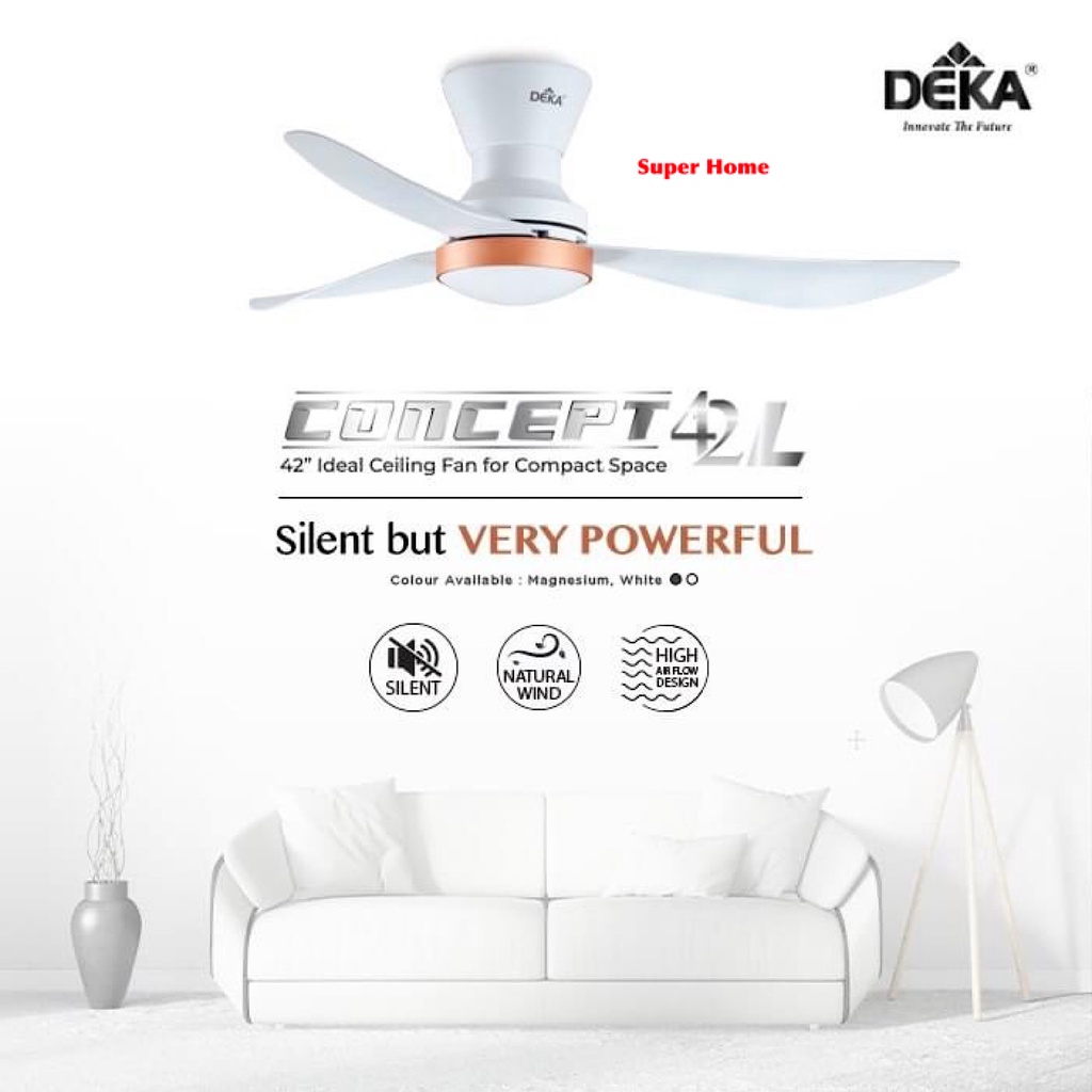 Deka CONCEPT 42 Deka Fan 42 inch 3 Blades DC Motor Ceiling Fan with ...