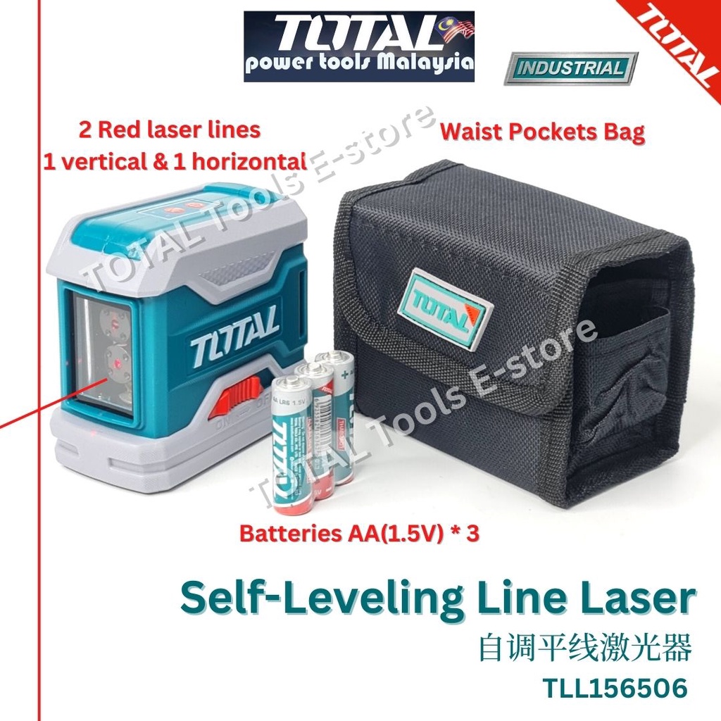 TOTAL Self-Leveling Line Laser (2 lines, 0~15m)自调平线激光器 - TLL156506 ...