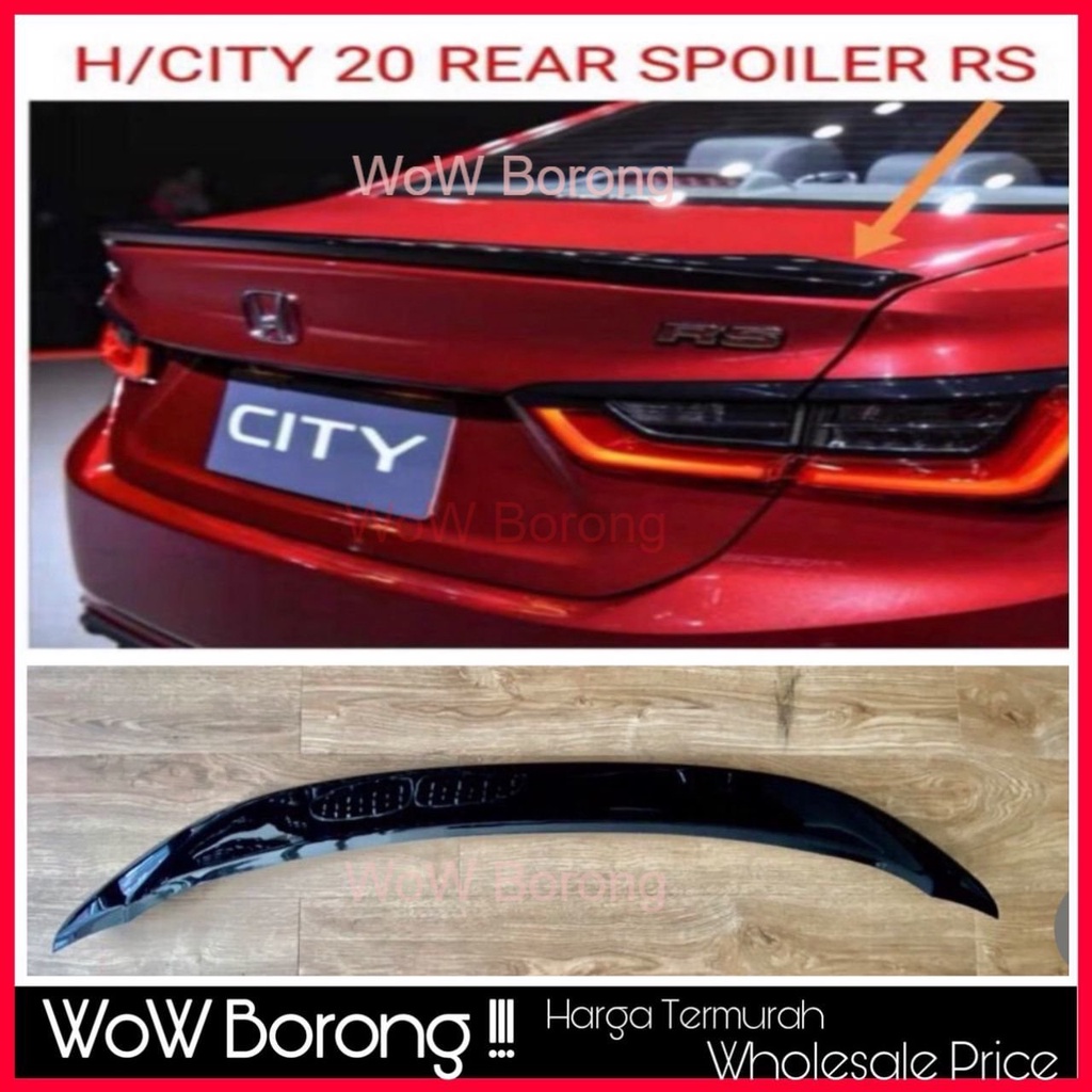 Honda city 2020 2021 oem rs lip spoiler bodykit ducktail spoiler glossy ...