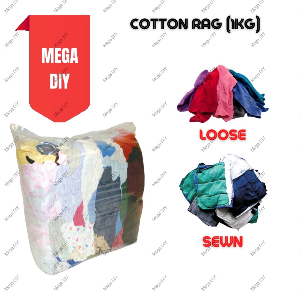 [1KG] Loose / Sewed Cotton Rag / Kain Buruk Jahit / Kain Lap / Sewn ...
