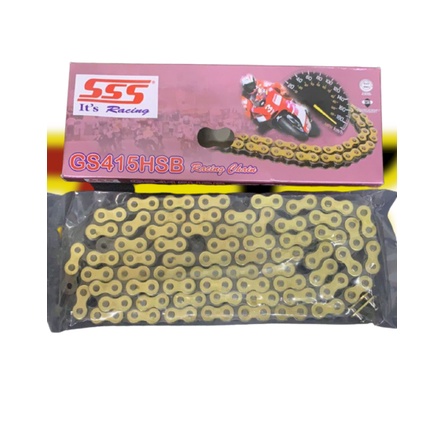 sss racing chain 415 half gold ( gold + hitam ) | Shopee Malaysia