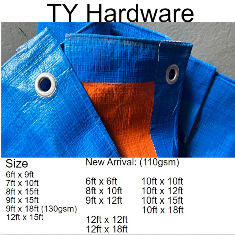 TY 6ft 7ft 8ft 9ft 10ft 12ft Kanvas Biru Oren Canvas Blue Orange Canopy ...