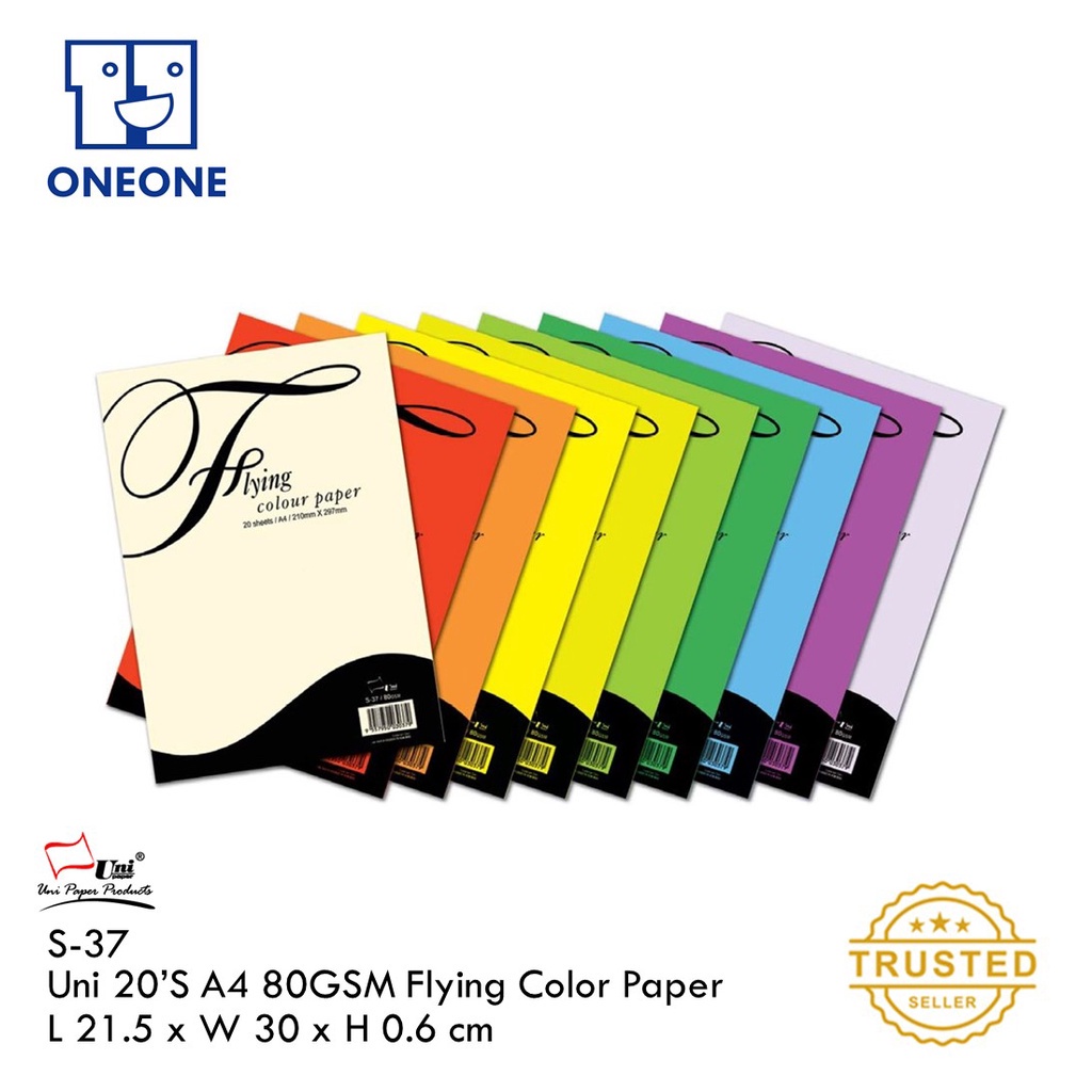 S-37 Uni 20'S A4 80GSM Flying Color Paper - Unity | Shopee Malaysia