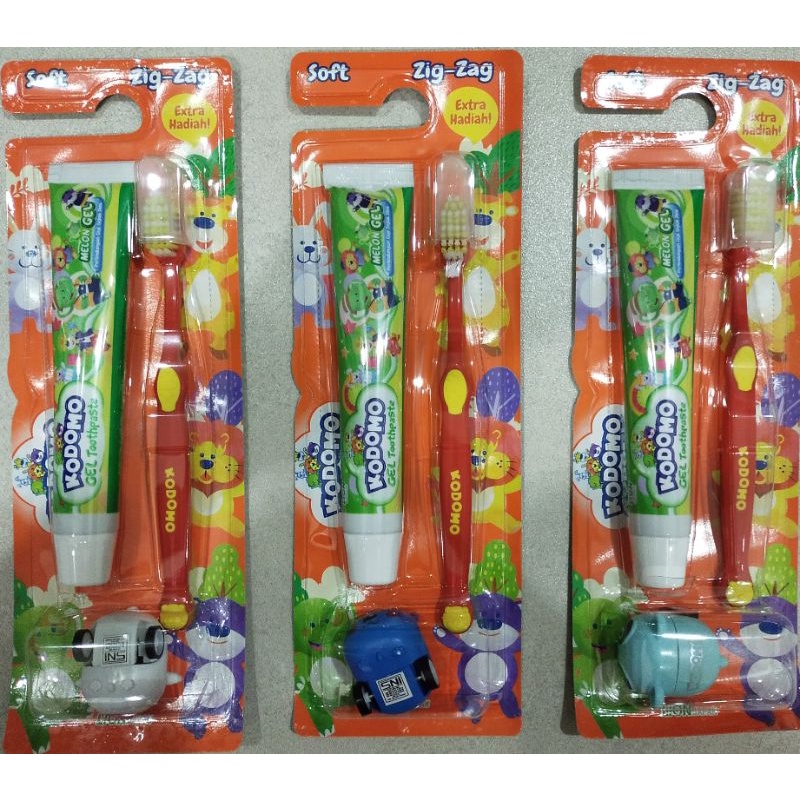 🔥WITH FREEGIFT🔥KODOMO LION KIDS SOFT ZIG-ZAG 2IN1 TOOTHBRUSH ...
