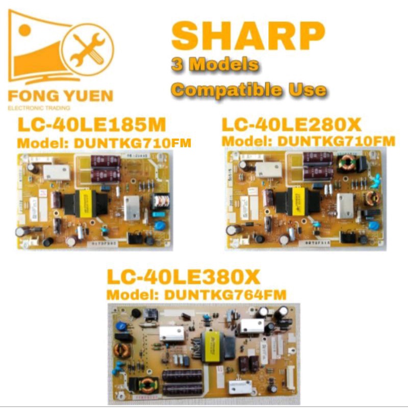 SHARP POWER BOARD LC-40LE185M, LC-40LE280X, LC-40LE380X | Shopee Malaysia