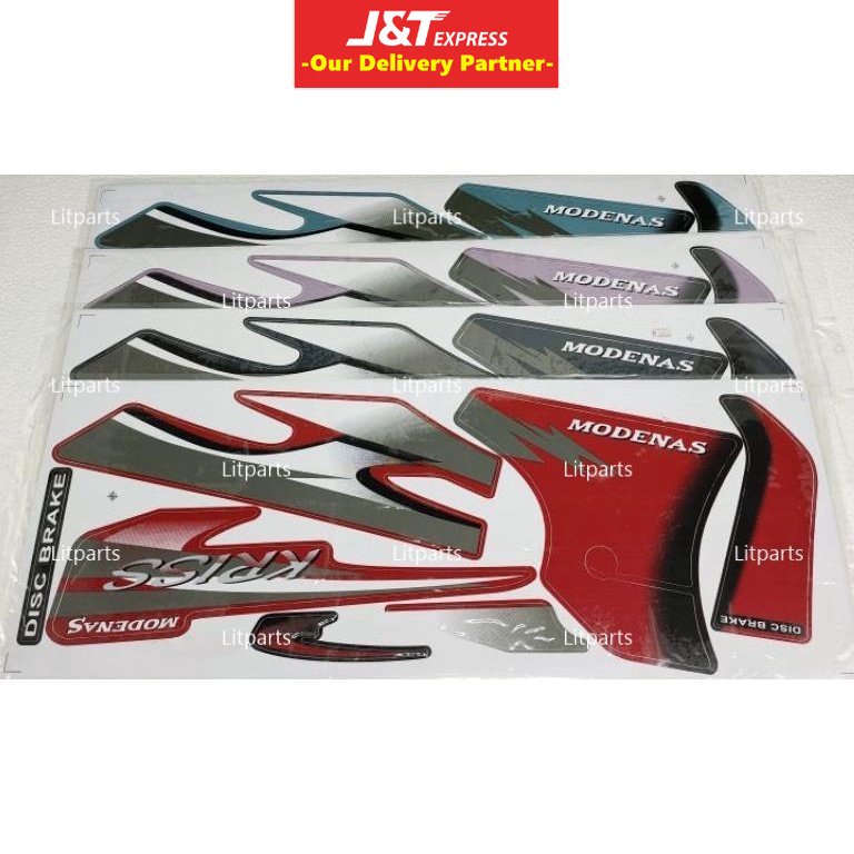 Modenas Kriss 2 (10) Body Sticker Stripe Blue / Purple / Green / Red ...