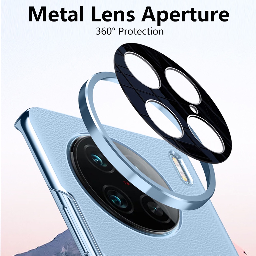 Original Luxury Leather Plating Case For Vivo X90 Pro X90Pro+ X90S X100 Ultra Thin Hard PC ...