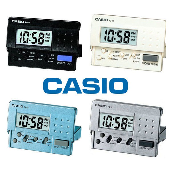CASIO PQ-10 digital traveller alarm clock snooze black | Shopee Malaysia