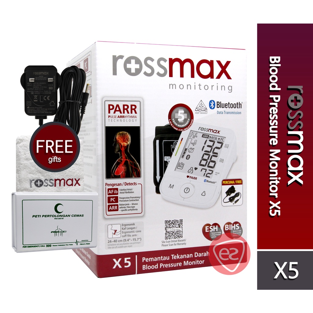 ROSSMAX X5BT BLOOD PRESSURE MONITOR WITH PARR TECHNOLOGY ( 5-YEAR ...